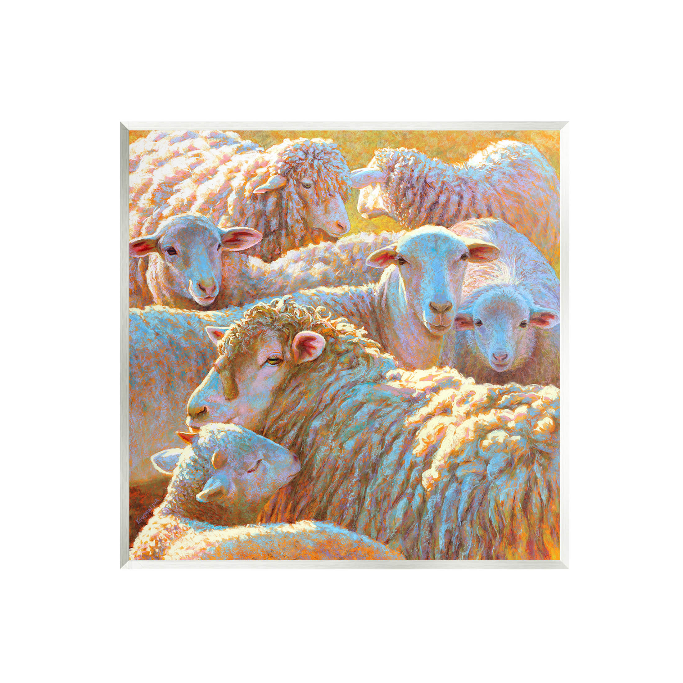 August Grove® Sheep Herd Farm Animals On MDF by Rita Kirkman Painting ...