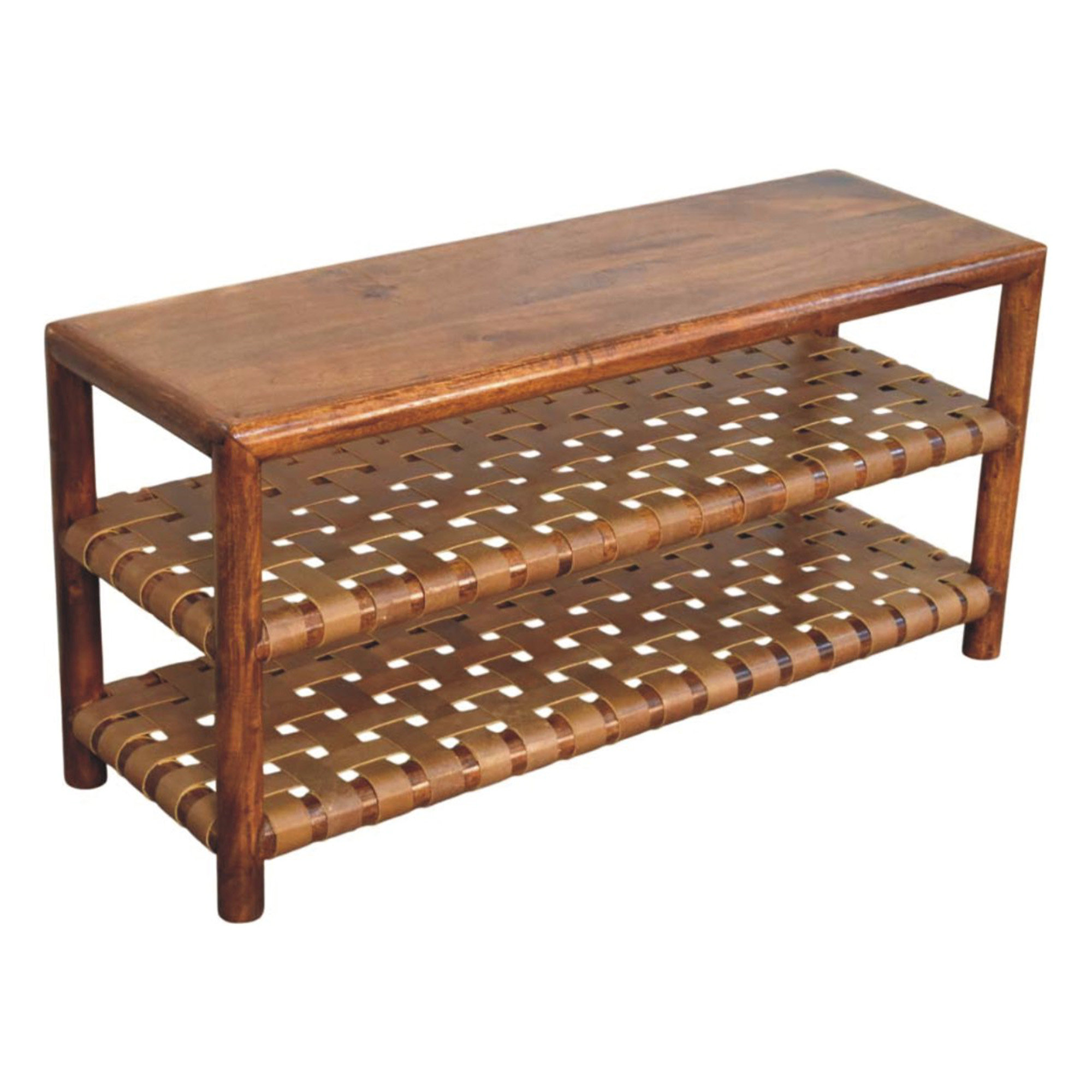 Dakota Fields Regency Woven Chestnut 2 slot Shoe Rack | Wayfair