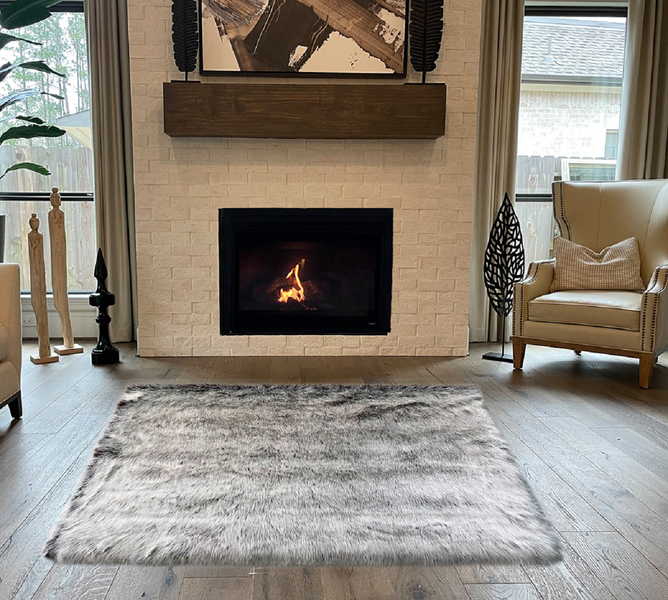 Everly Quinn Mar Vista Machine Made Shag Faux Sheepskin Area Rug in ...
