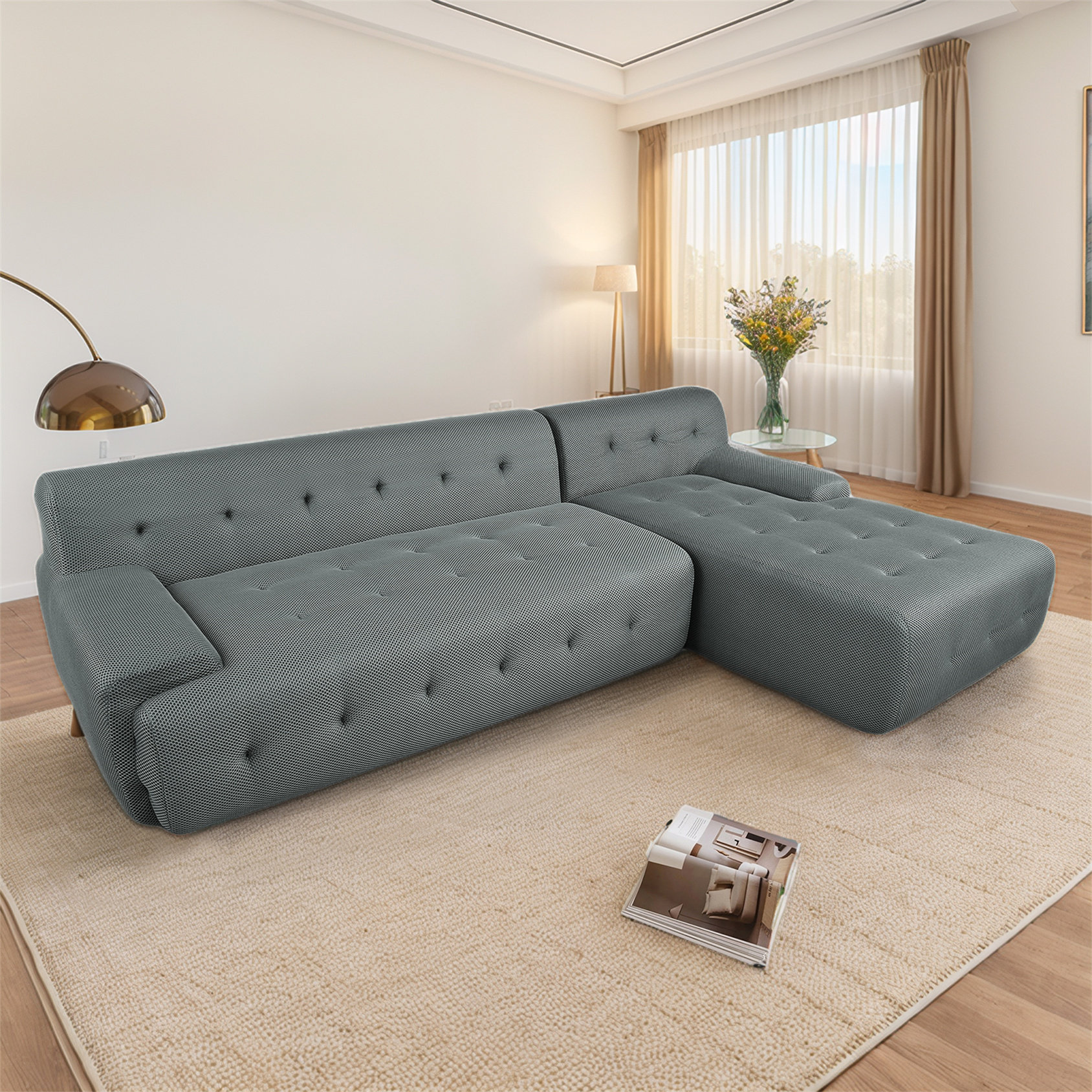 Latitude Run® 107" 2-Piece Modular Sofa Free Combinations | Wayfair