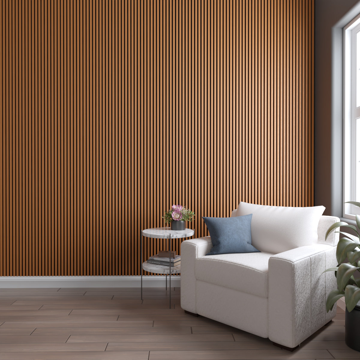 Ekena Millwork AcoustixPro Noise Cancelling Traditional Small Slat Wall ...