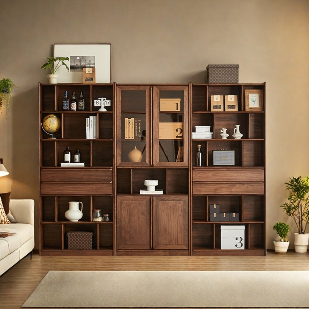 Kaoloupin Light luxury black walnut bookcase | Wayfair