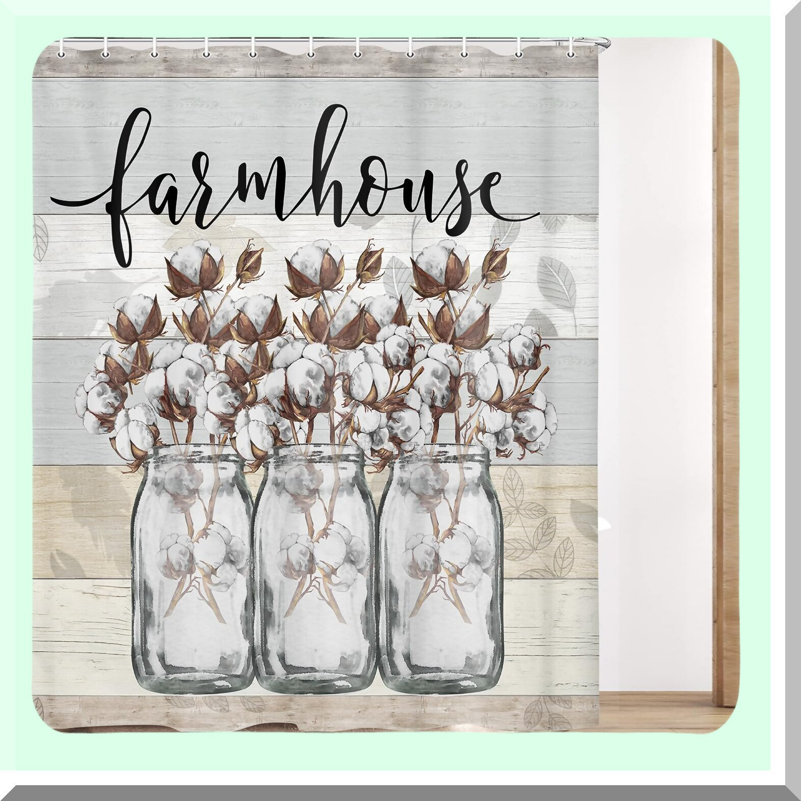 House of Hampton Rideau de douche Farmhouse Bloom - Fleur de coton ...