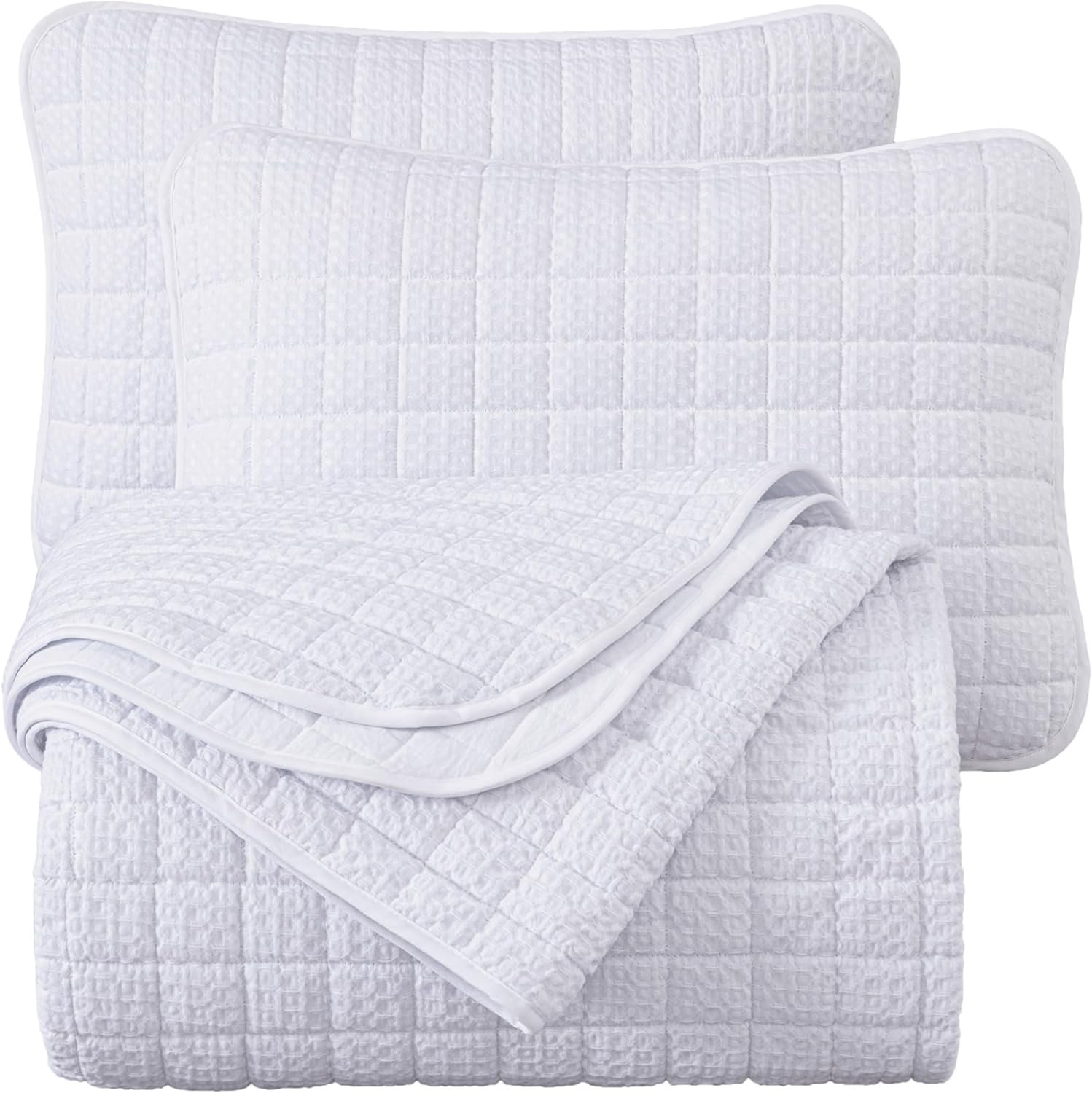 Chezmoi Collection Wilmer Waffle Weave Textured Quilt Set | Wayfair