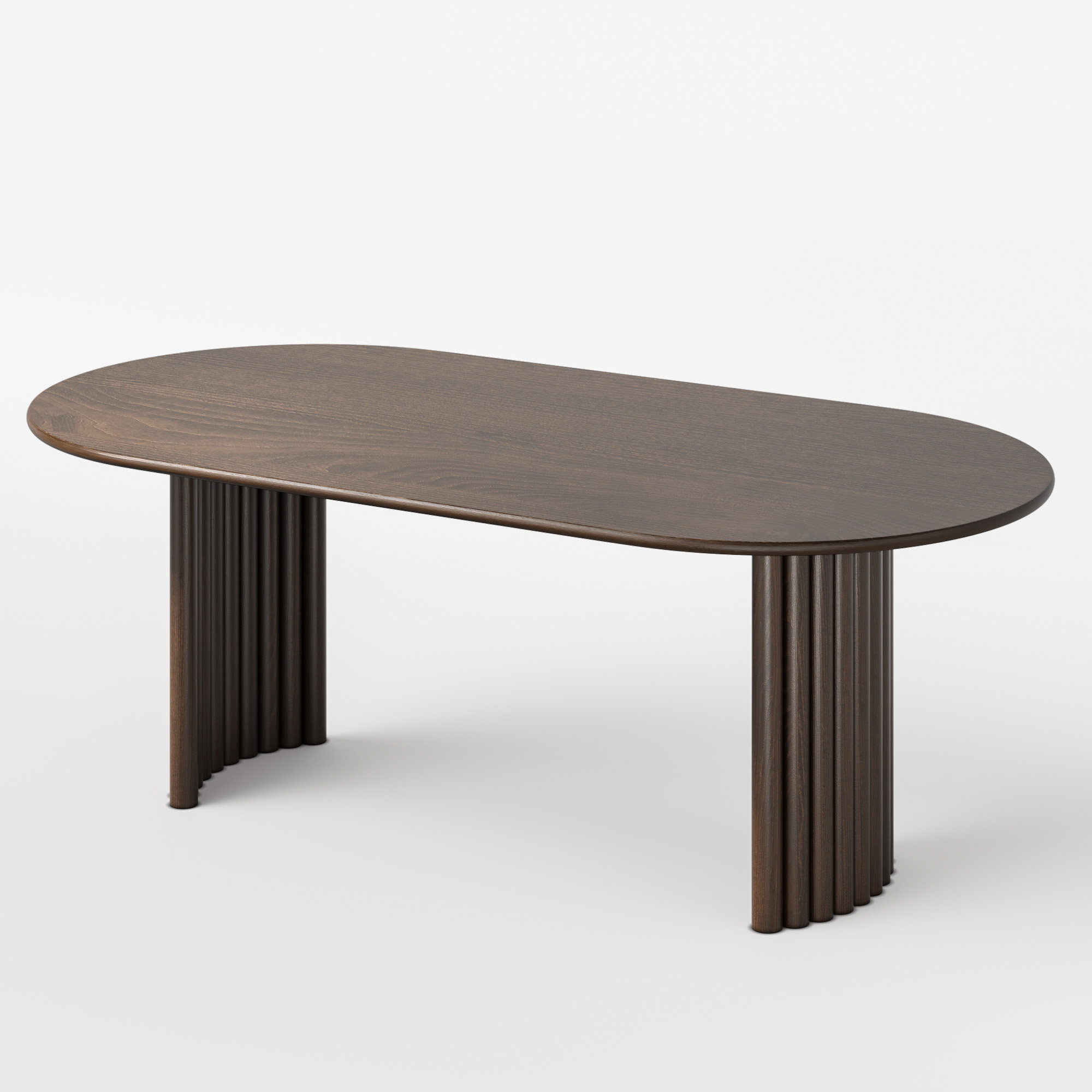 Latitude Run® 79" Double Pedestal Soild Wood Dining Table Oval Kitchen ...