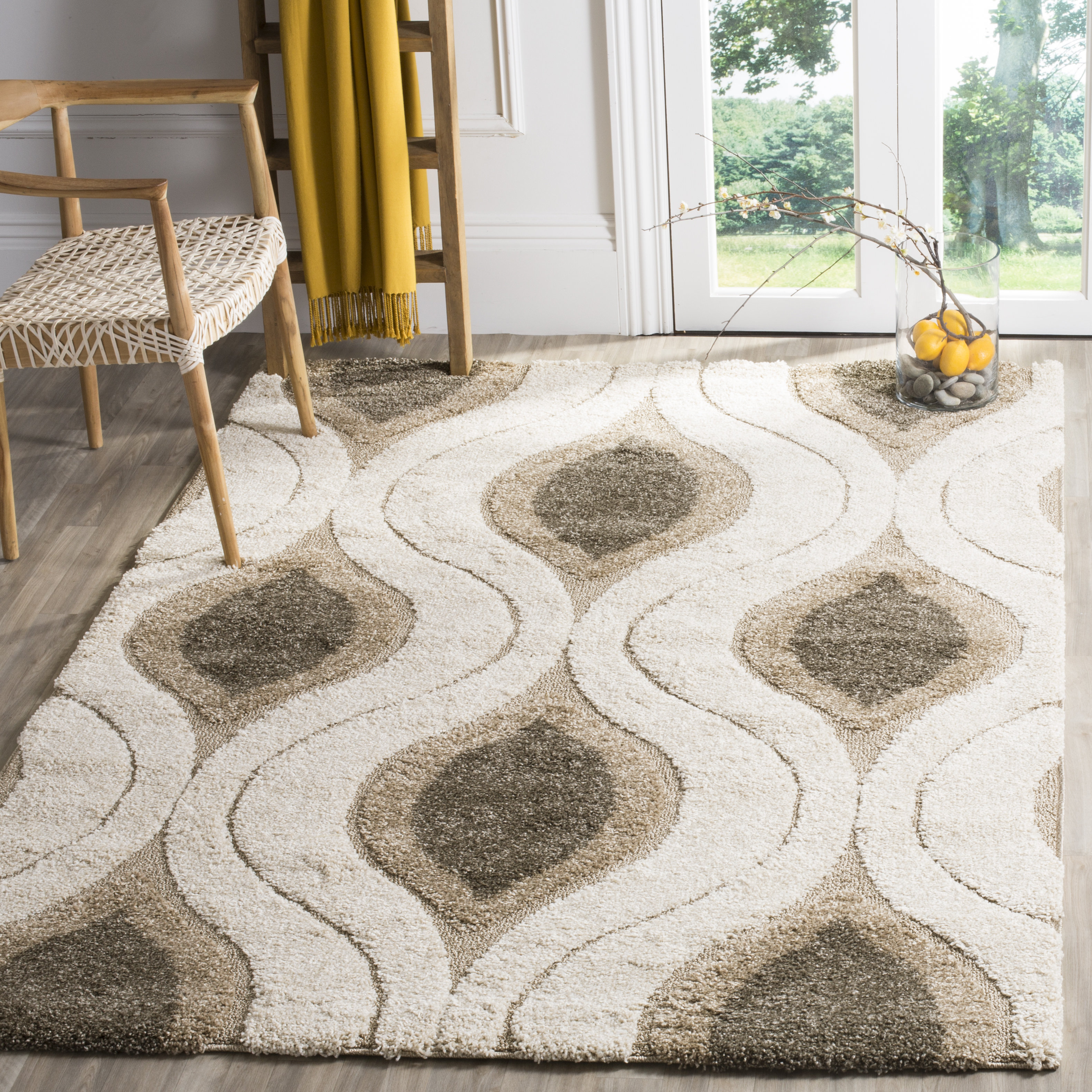 George Oliver Bryer Shag Performance Geometric Rug & Reviews | Wayfair