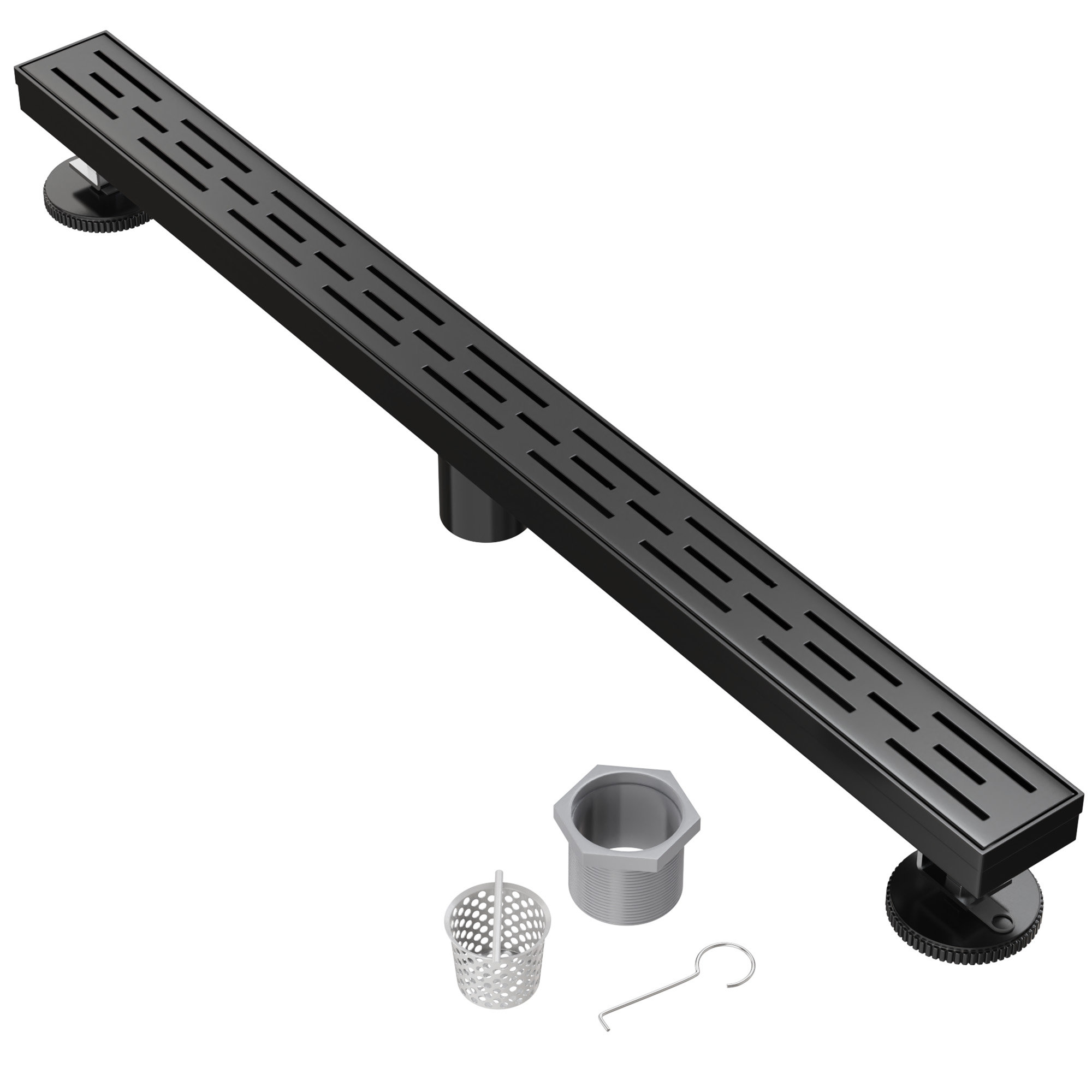 HYDROWARE 36" Linear Grid Shower Drain with Hair Strainer & Lifting ...
