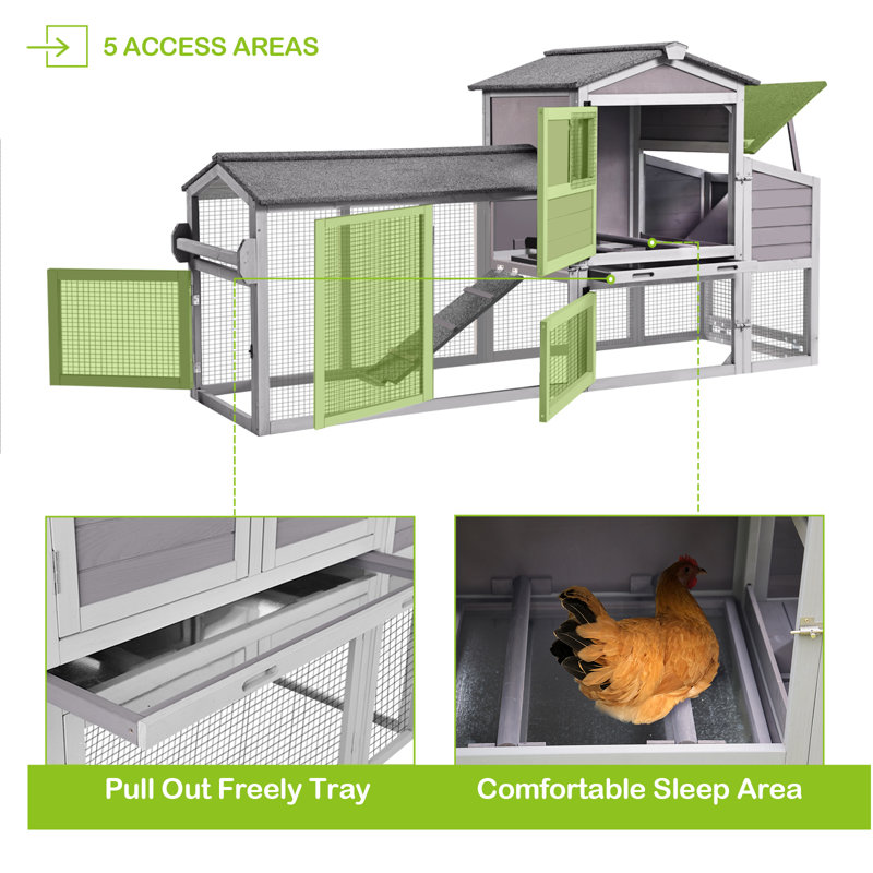 Tucker Murphy Pet™ Anabia Chicken Coop With Run Outdoor Hen House With ...