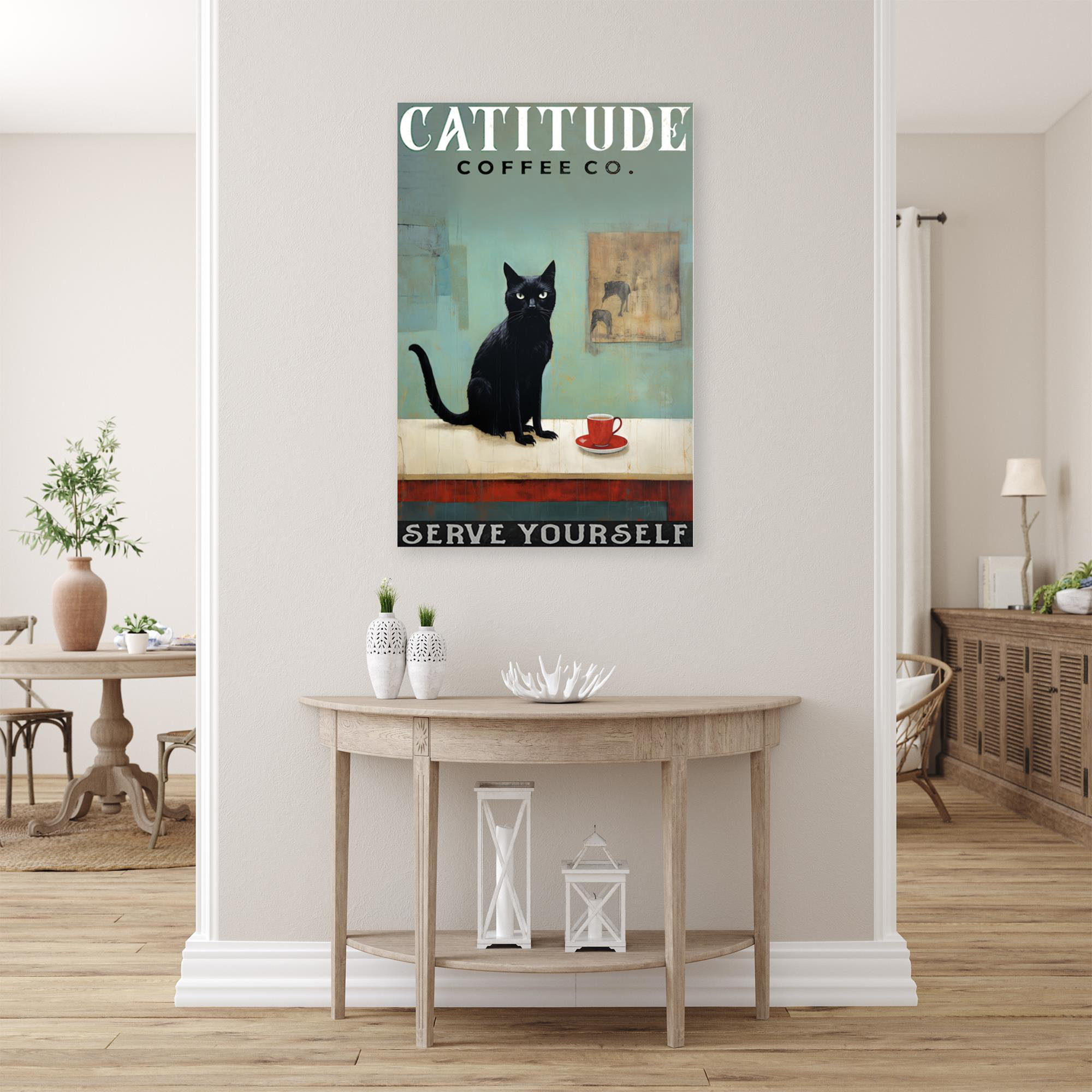 Trinx Catitude Coffee Co 1 On Canvas Print | Wayfair