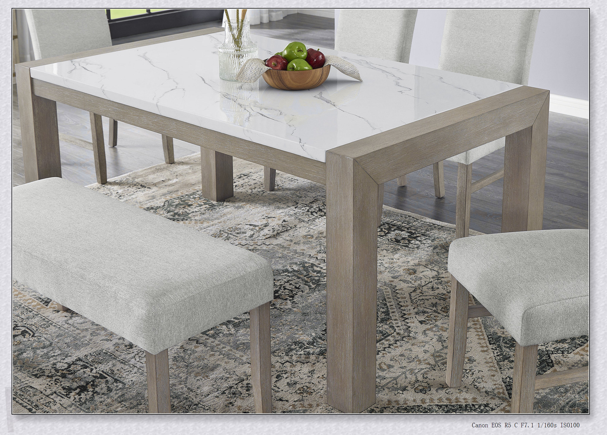 Everly Quinn Tabitha 66-Inch Rectangular Dining Table, Light Oak Base ...
