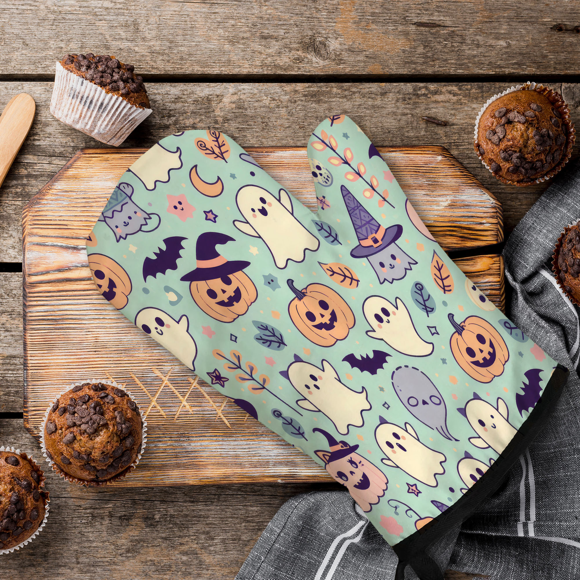 MentionedYou Pale Haunted Glow Oven Mitt Cotton Twill | Wayfair