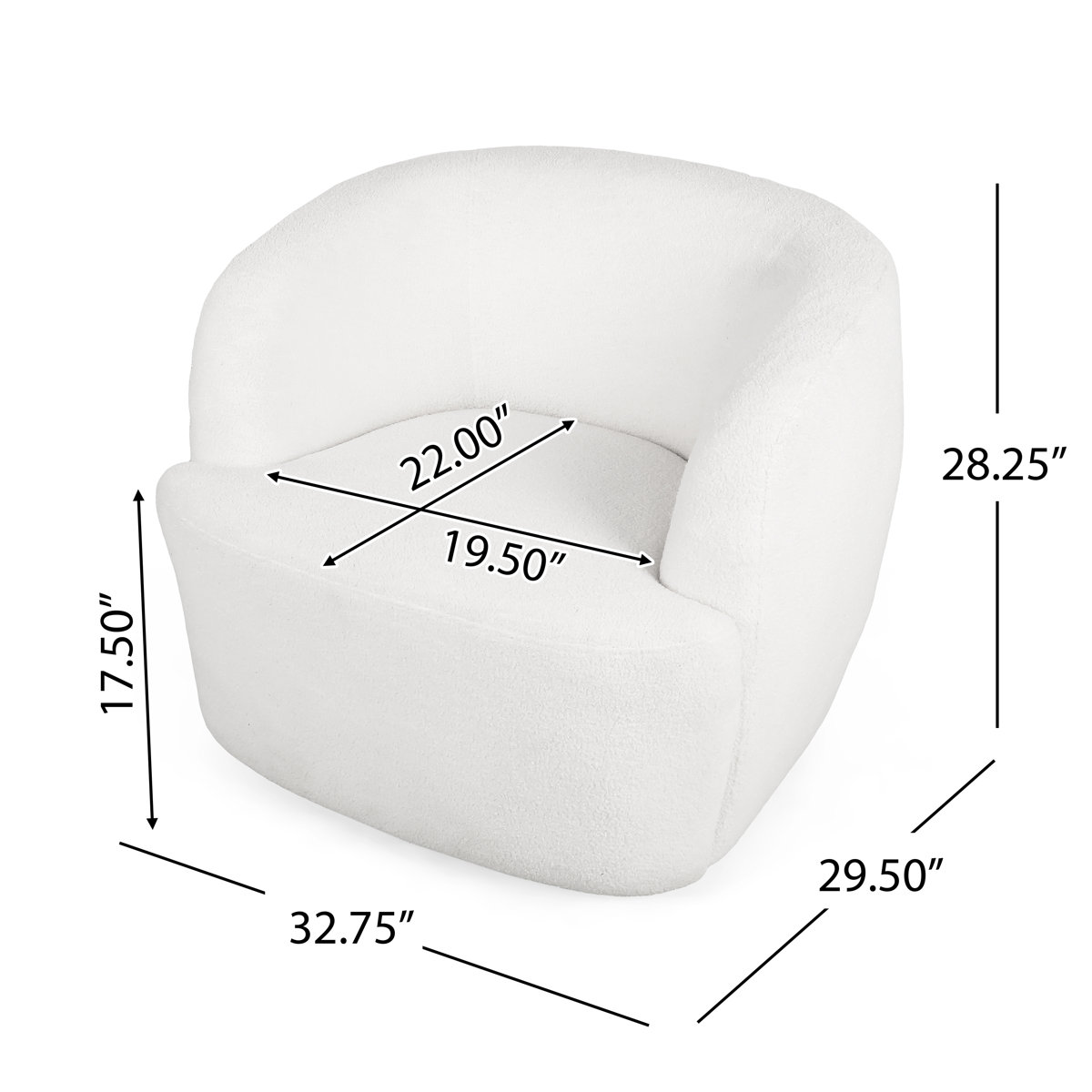 Wade Logan® Bodhe 32.75 inches Wide Boucle Swivel Barrel Chair ...
