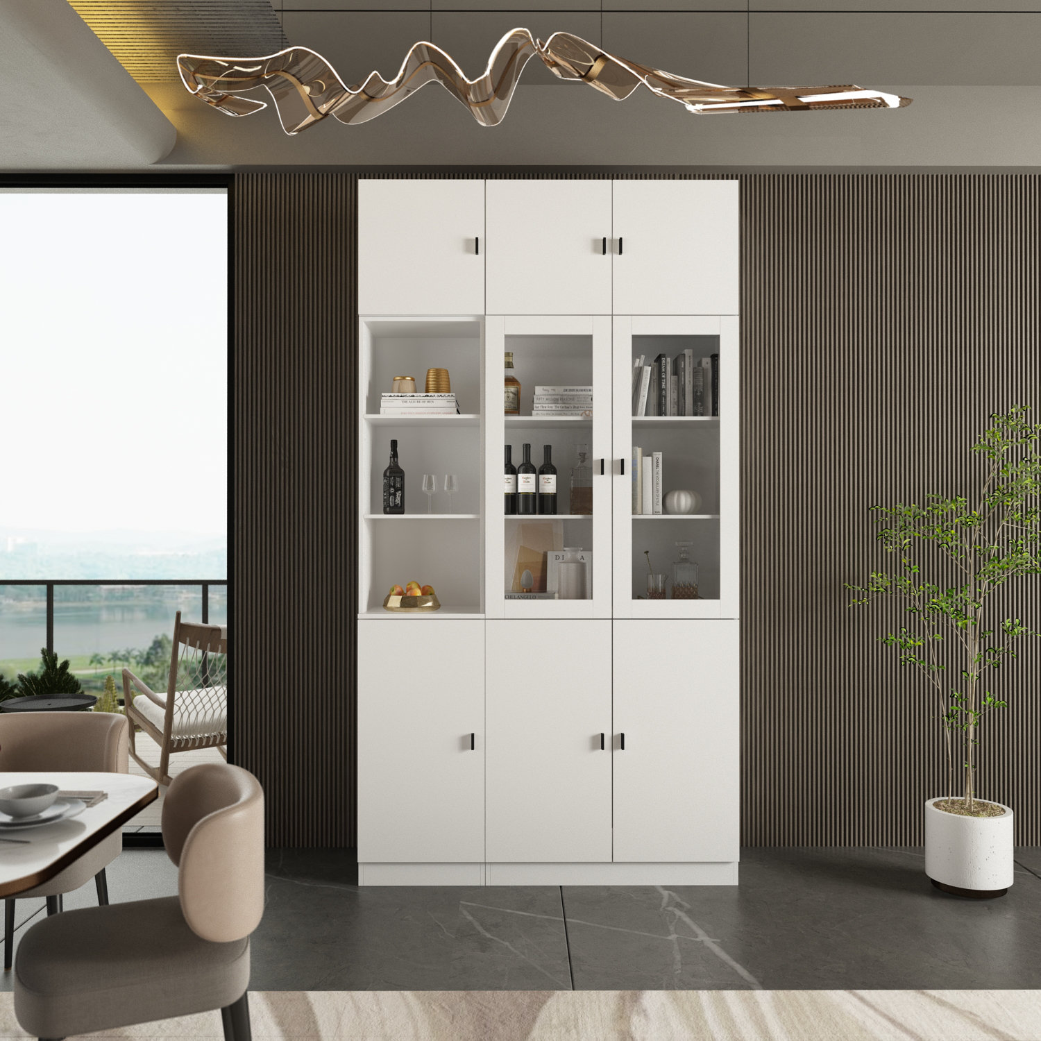 Latitude Run® Furniture Combination Cabinet Storage Cabinet Display ...