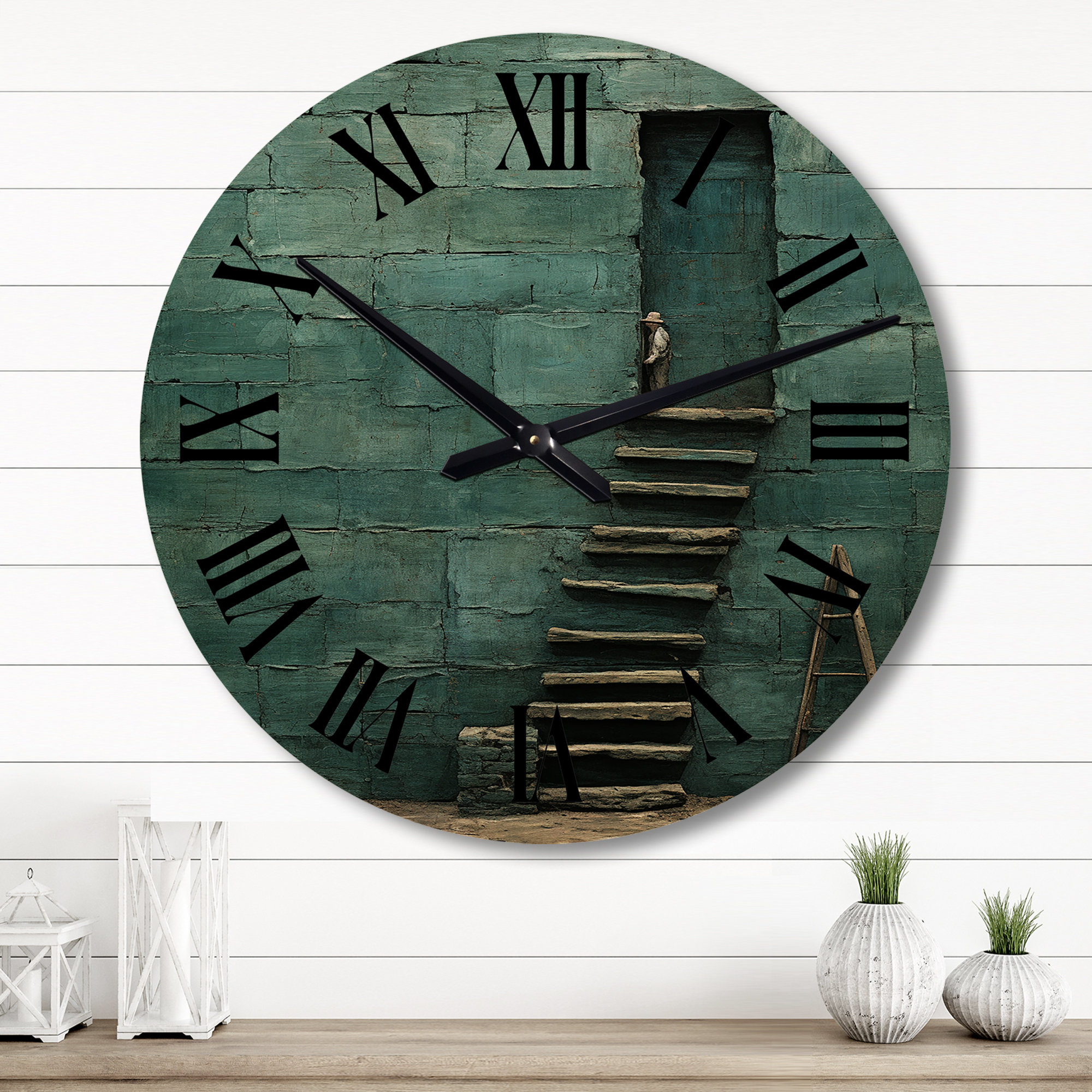 East Urban Home Stairway to Grace Minimal Orange on Indigo VI ...