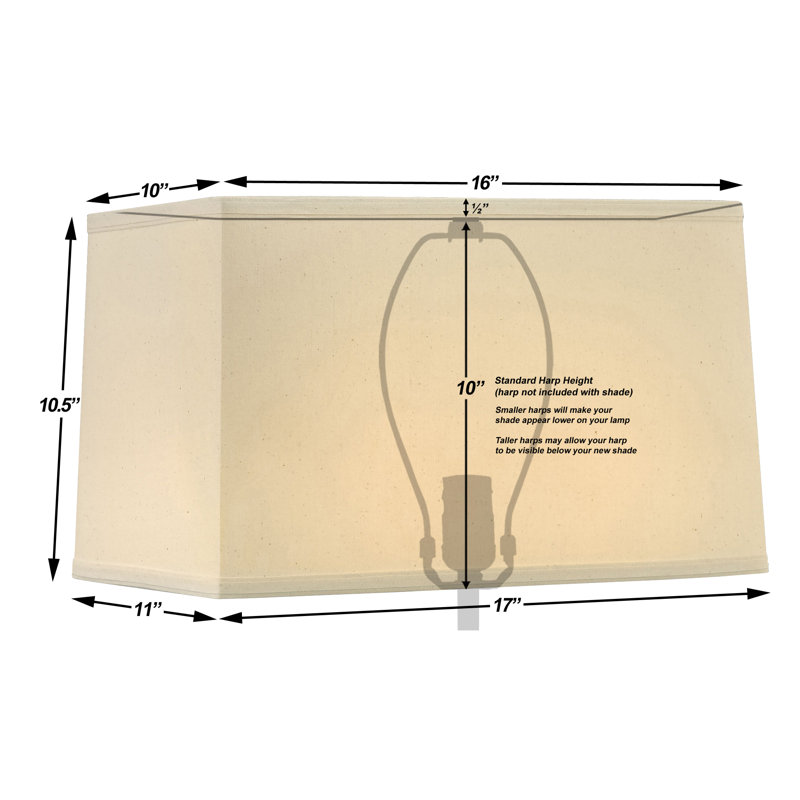 Medallion Lighting 10.5" H x 11" W Linen Rectangular Lamp Shade ...