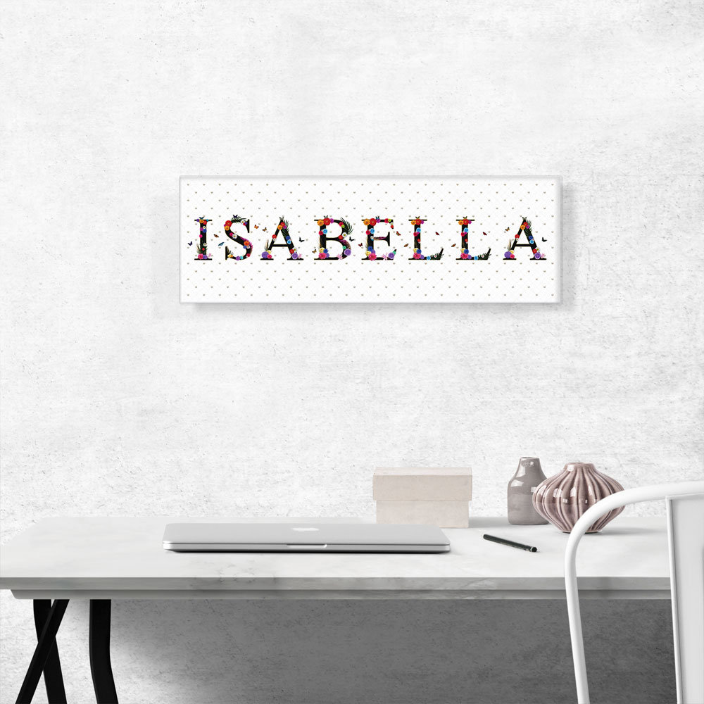 ARTCANVAS ISABELLA Girls Name - Wrapped Canvas Panoramic Textual Art ...
