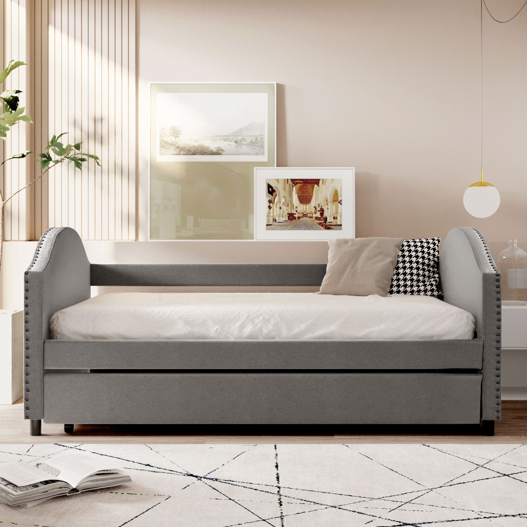 Lark Manor™ Full size Upholstered Daybed with Twin Size Trundle | Wayfair