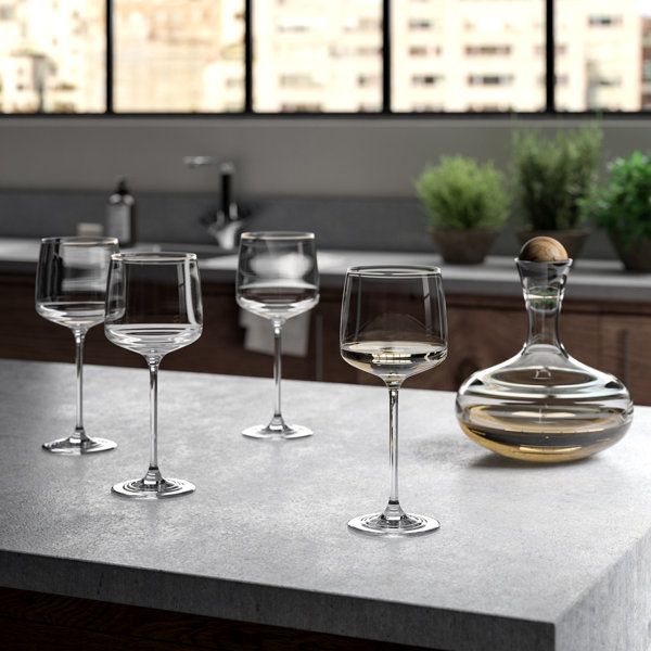Brayden Studio® Cranbrook 16oz. Handmade Crystal Wine Glass Set | Wayfair