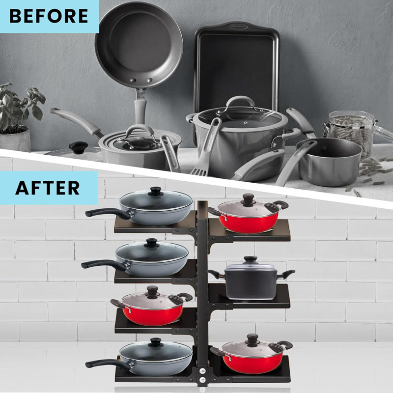 Prep & Savour Metal Rectangle Countertop / Cabinet Pot Rack | Wayfair