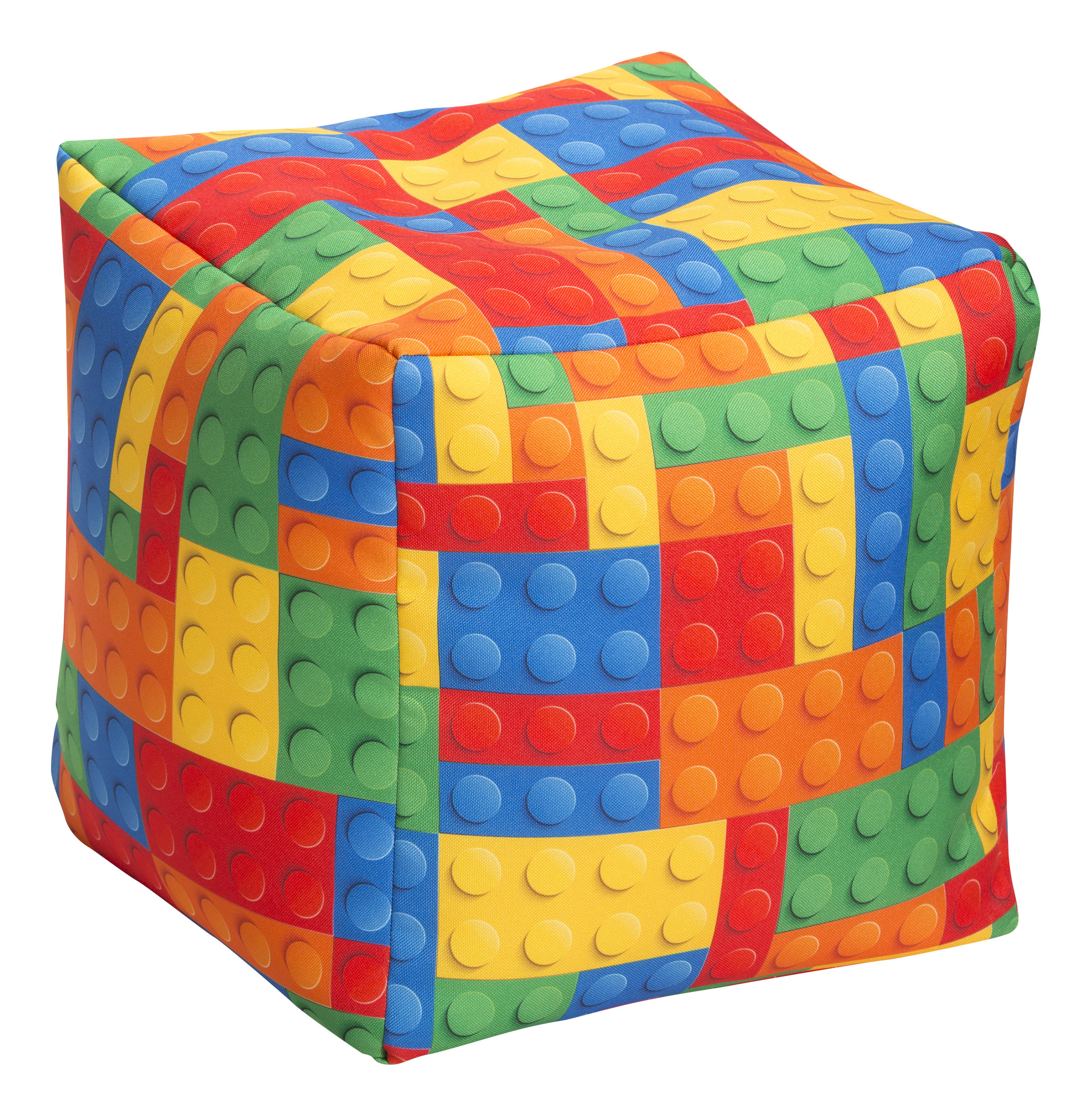 Zoomie Kids Frostley Bricks Pouf Kids Ottoman & Reviews | Wayfair