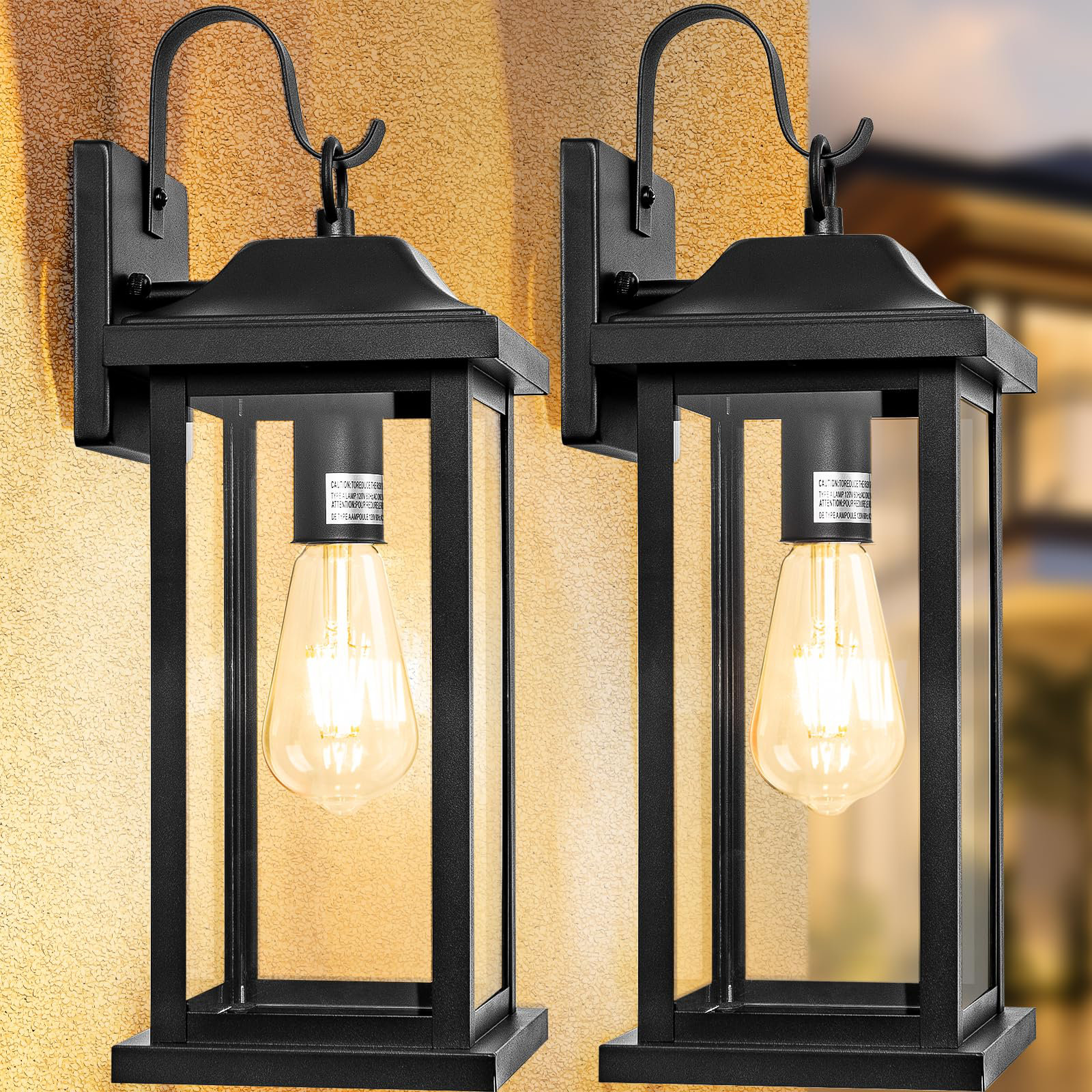 Phantoscope Porch Lights With Clear Glass Outside Modern Wall Lanterns ...