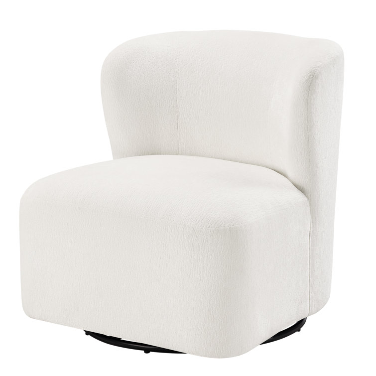 Ebern Designs 28" Wide Mid-Century Modern Boho Wing Back Swivel Chair ...