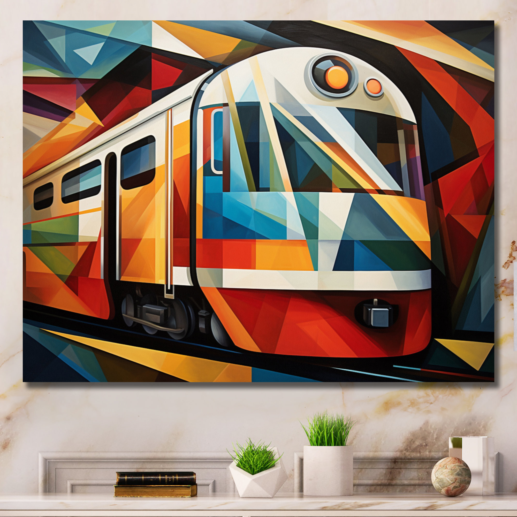 Latitude Run® Abstract Train Cubist Expressions III - Print on Canvas ...