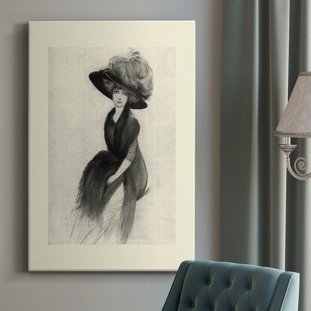 Alcott Hill Feather Hat II Feather Hat II - Wrapped Canvas Painting ...