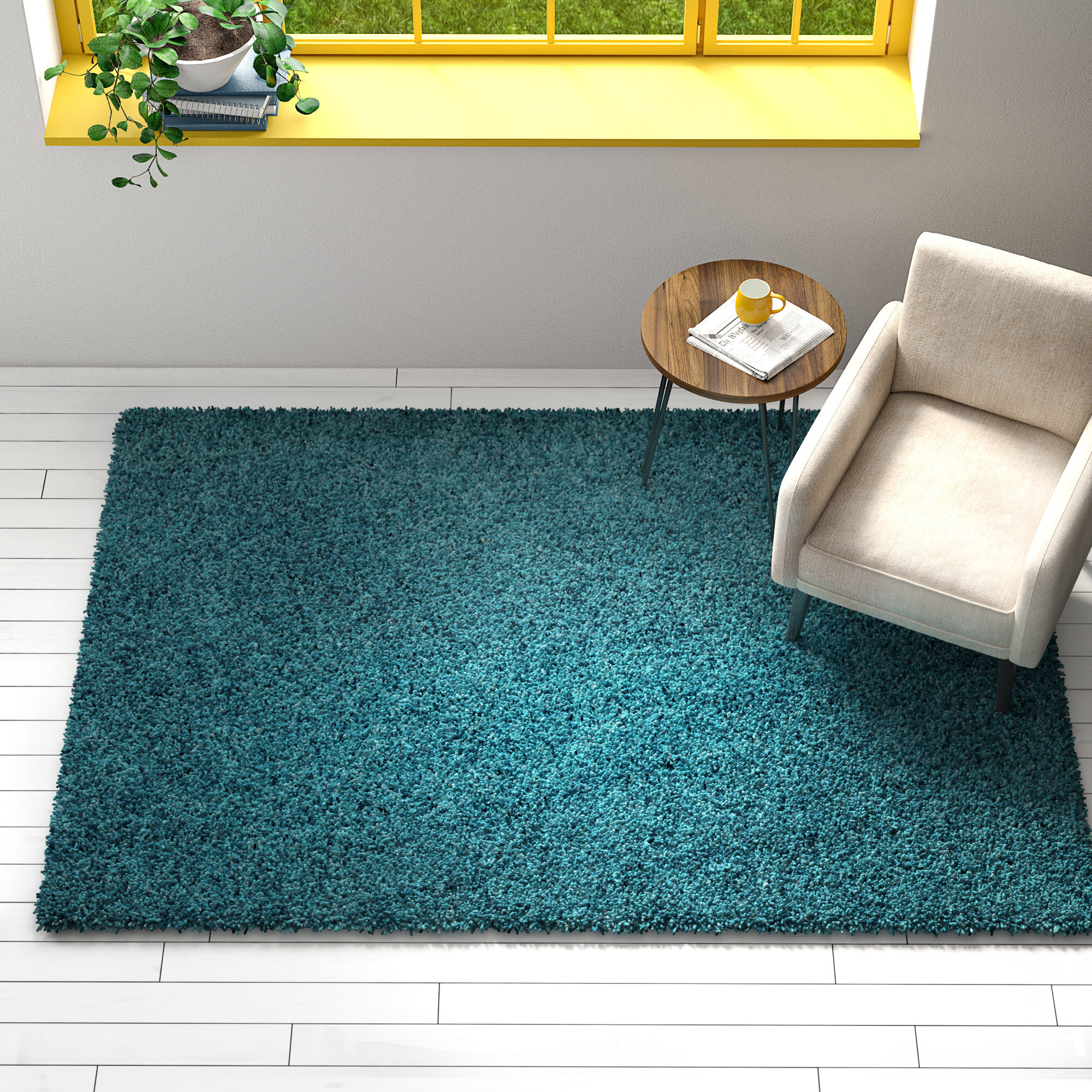 Zipcode Design Dorota Tufted Dark Teal Rug & Reviews | Wayfair.co.uk