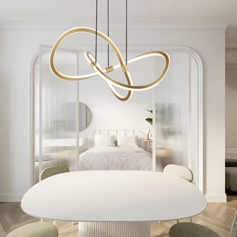 Mercer41 Chehalis Led Integrated Decorative Swirl Pendant Irregular ...