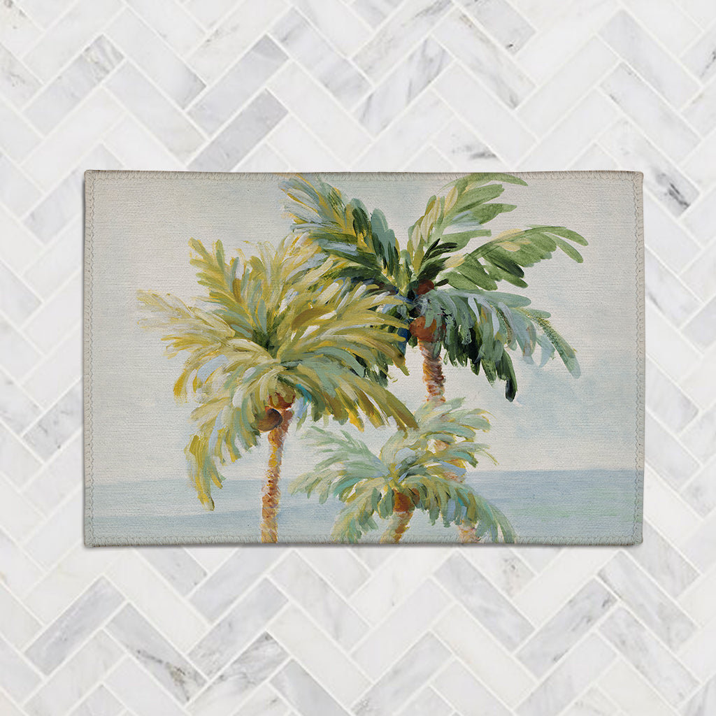 East Urban Home Golden Palm Chenille Accent Rug | Wayfair