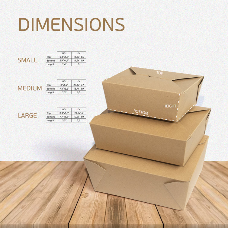 Prep & Savour Take Out Food Containers Microwaveable Kraft Brown Take ...