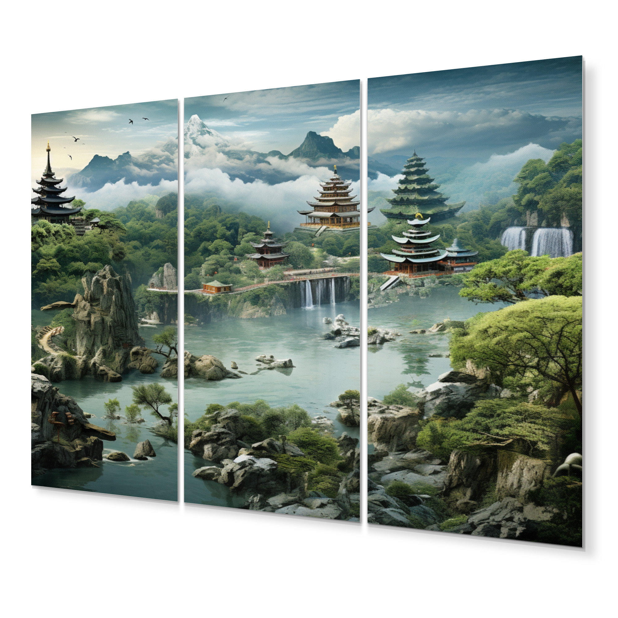Design Art Asian Art Natures Harmony II - Asian Metal Art Print Set ...