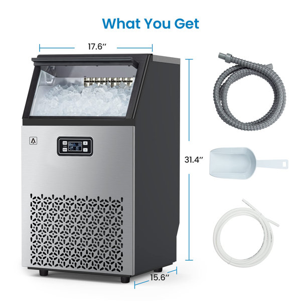 babevy Commercial Ice Maker Machine, Under Counter Ice Maker, 150LBS ...