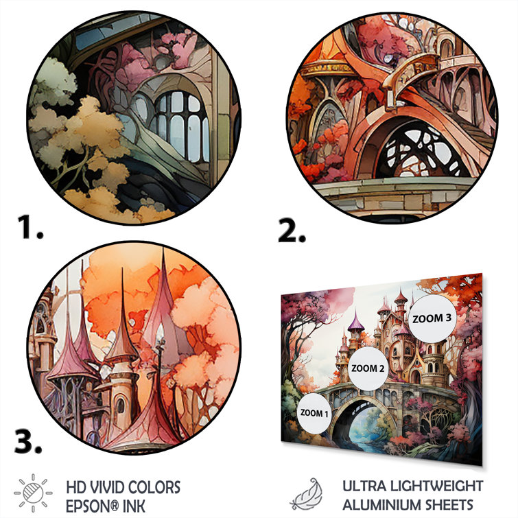 DesignArt Beige Bridge Whimsical Archway - Architecture Metal Wall ...