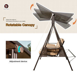 Three Person Porch Swings You'll Love | Wayfair