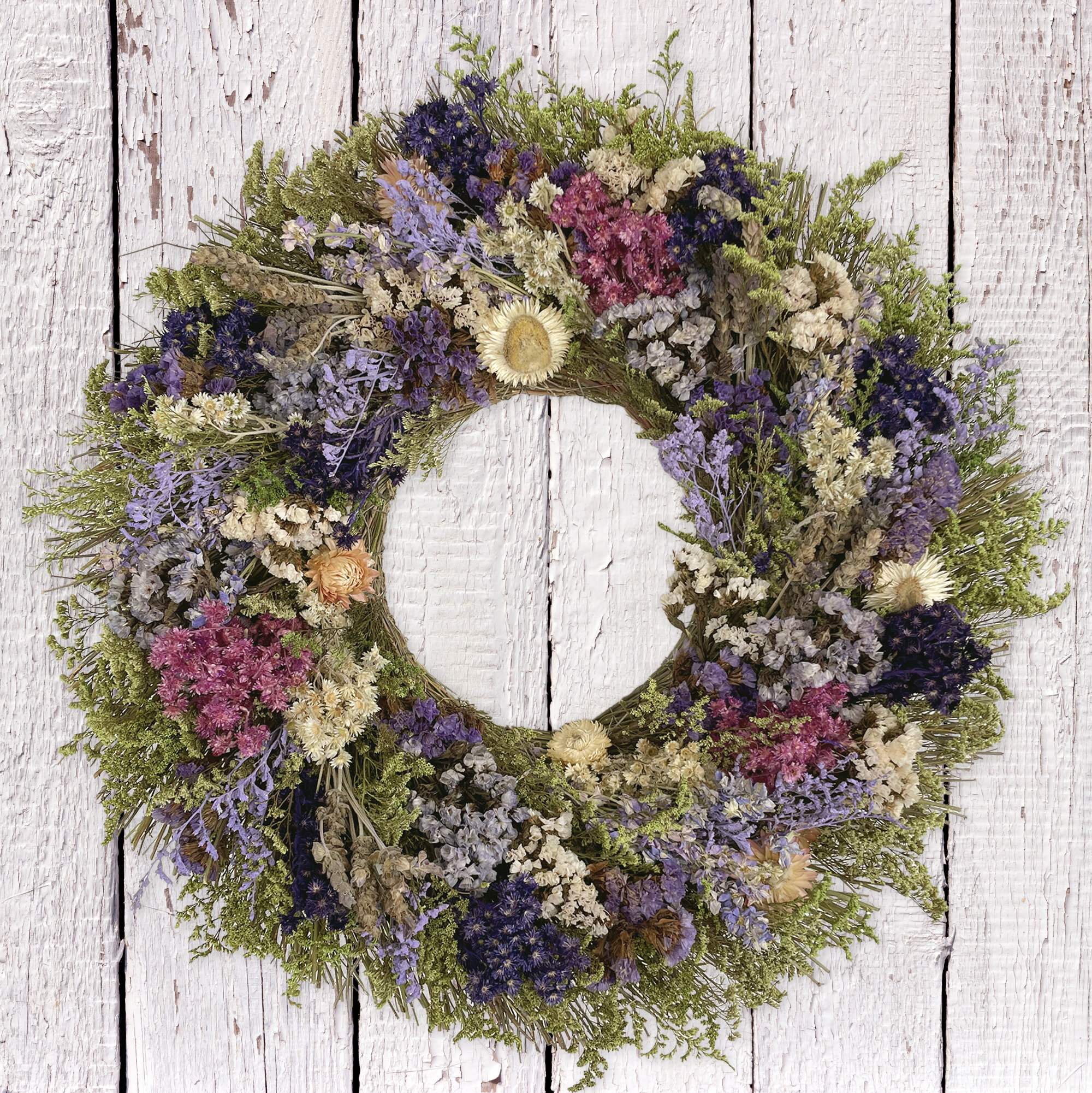 The Holiday Aisle® Handmade Dried Spring Strawflower Wreath & Reviews ...