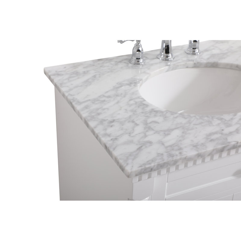 Red Barrel Studio® 30'' Single Bathroom Vanity with Marble Top ...