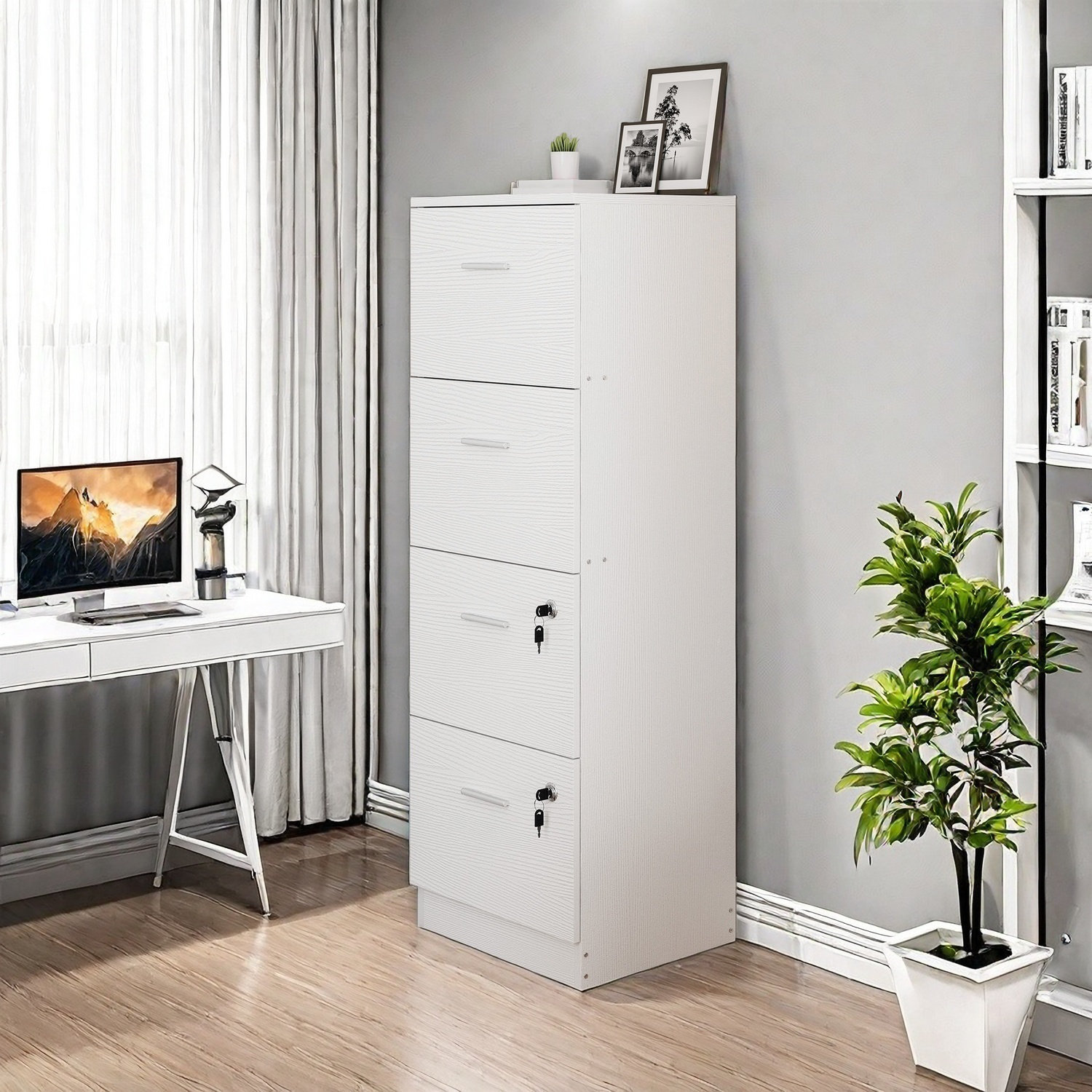 Millwood Pines Dorys 15.82"W 4-Drawer File Cabinet, Filing Cabinet With ...