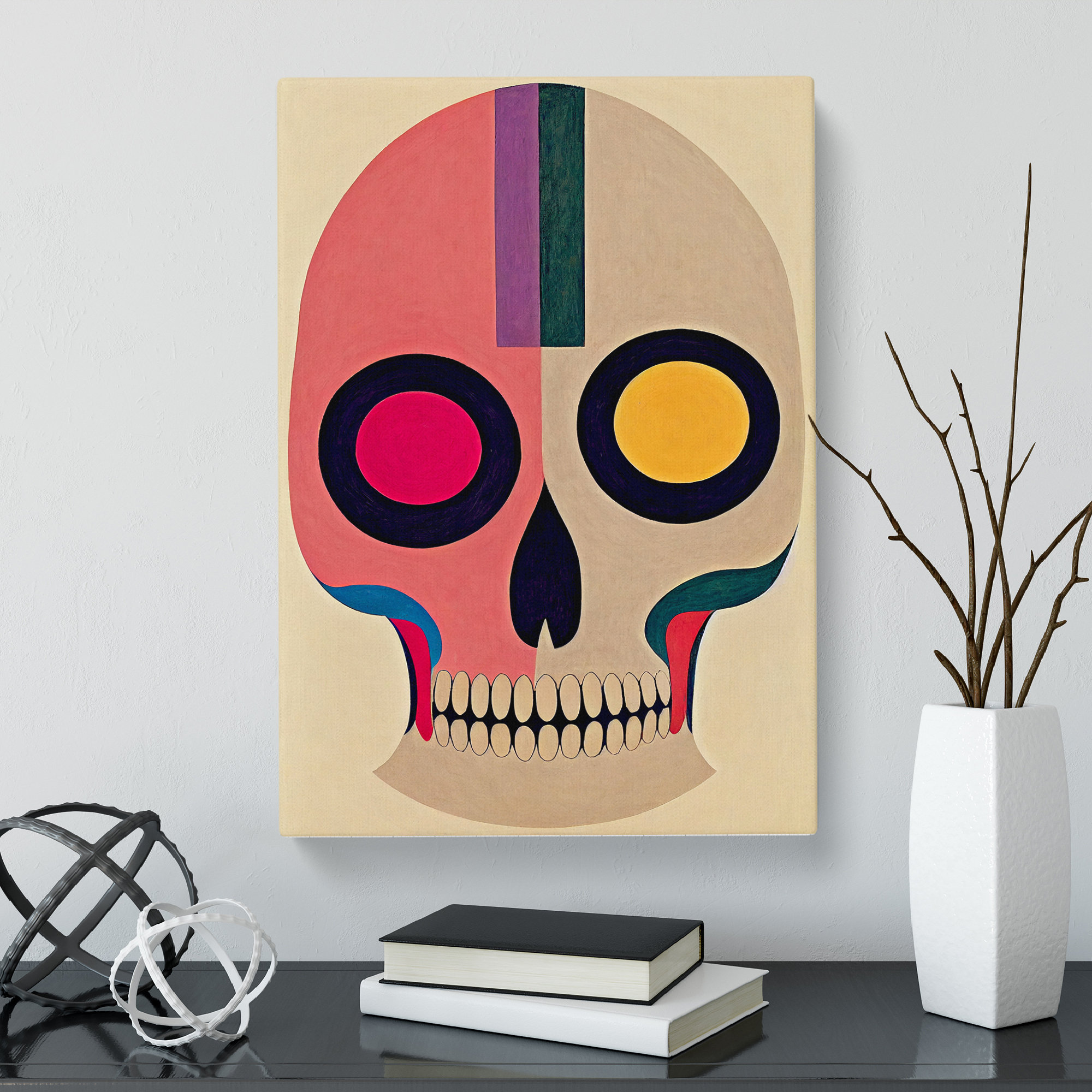 Happy Larry Skull In Abstract | Wayfair.co.uk