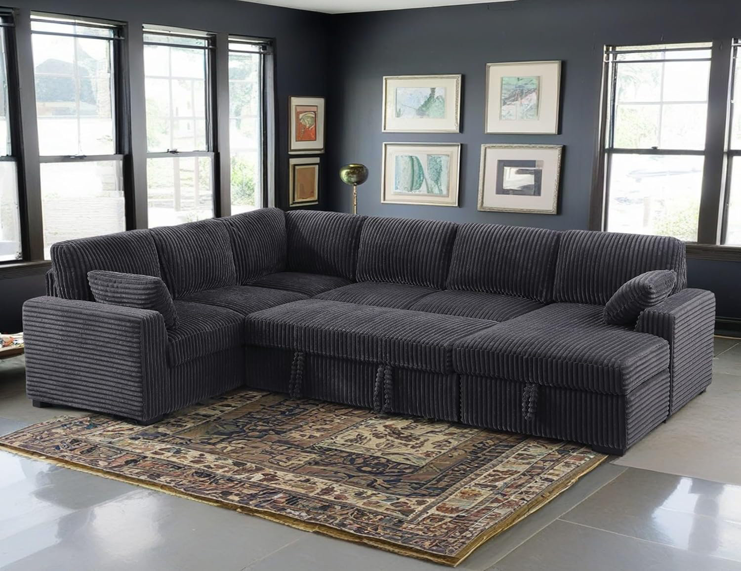 Latitude Run® Oversized Modular Sofa with Storage Seats Reversible ...