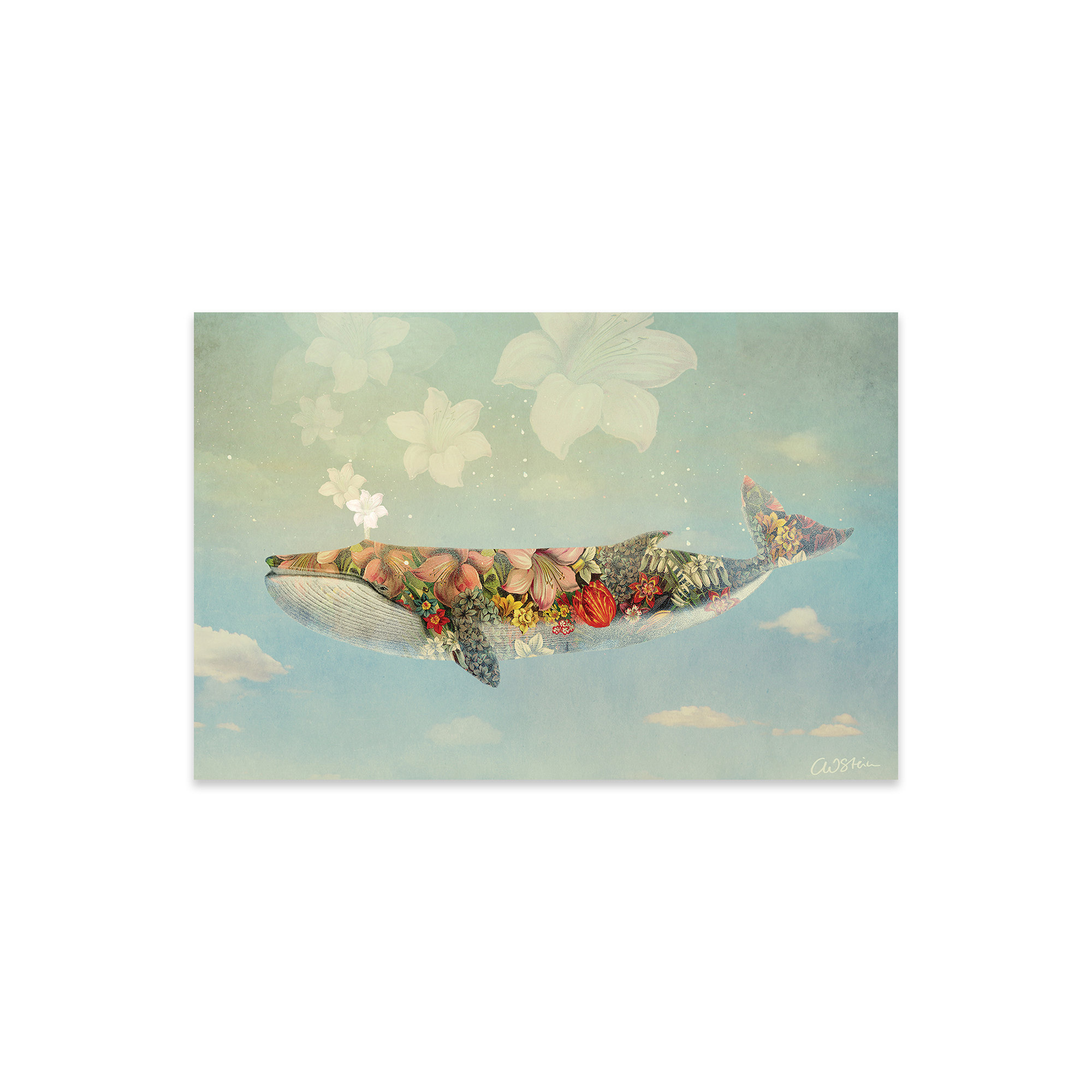 Trinx Flower Whale Print On Acrylic Glass - Wayfair Canada