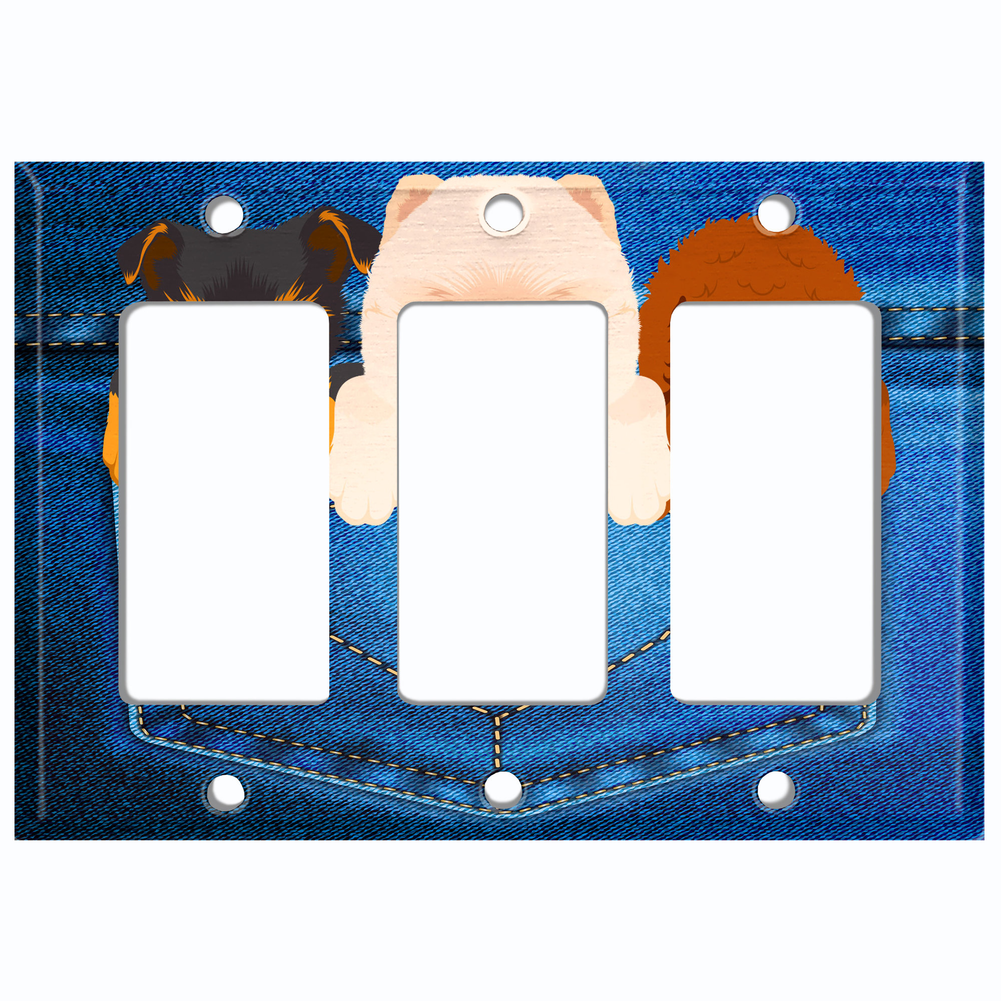 WorldAcc Metal Light Switch Plate Outlet Cover (Cute Puppy Dog Small ...