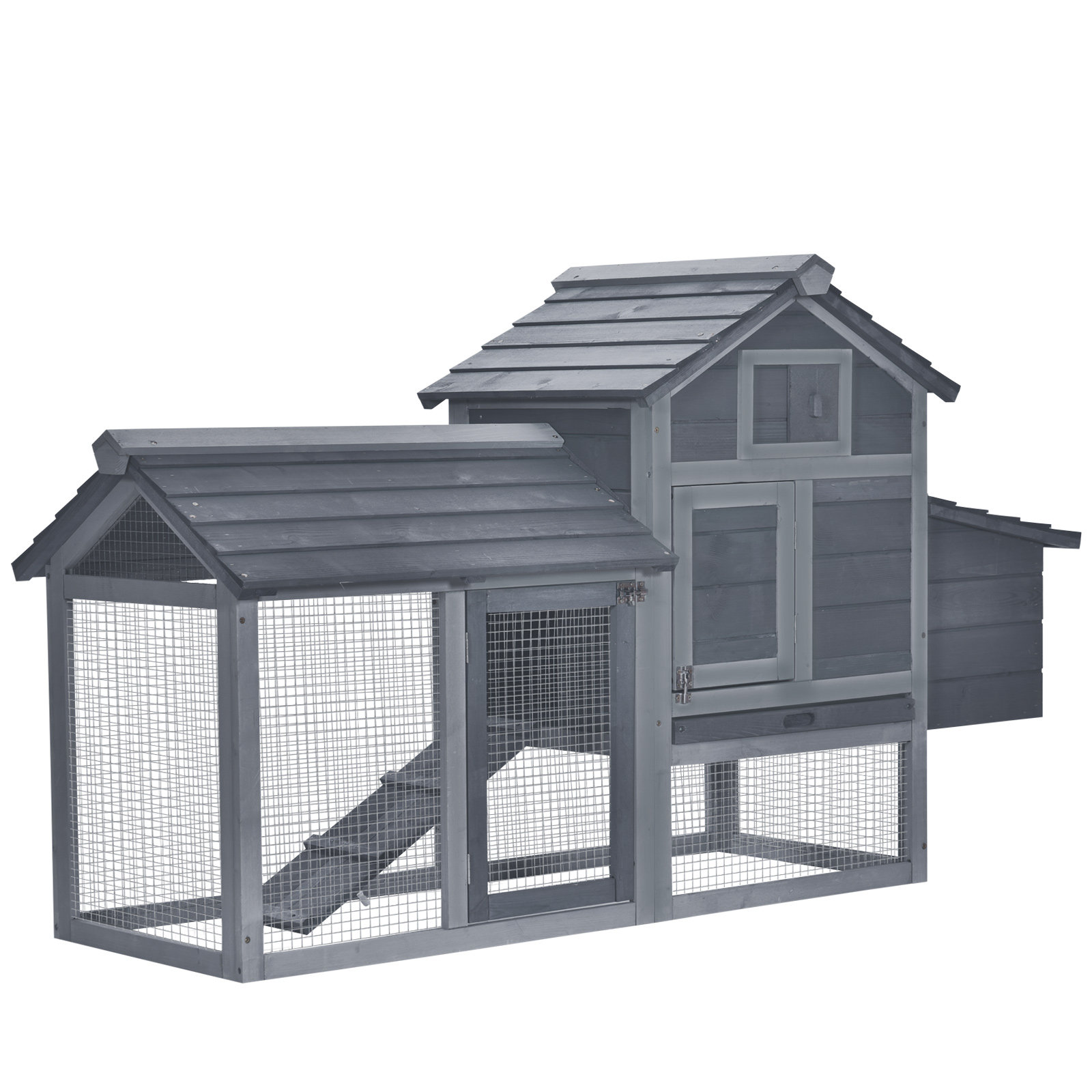 ExAchat PawHut 59" Small Wooden Chicken Coop Hen House Poultry Cage for ...