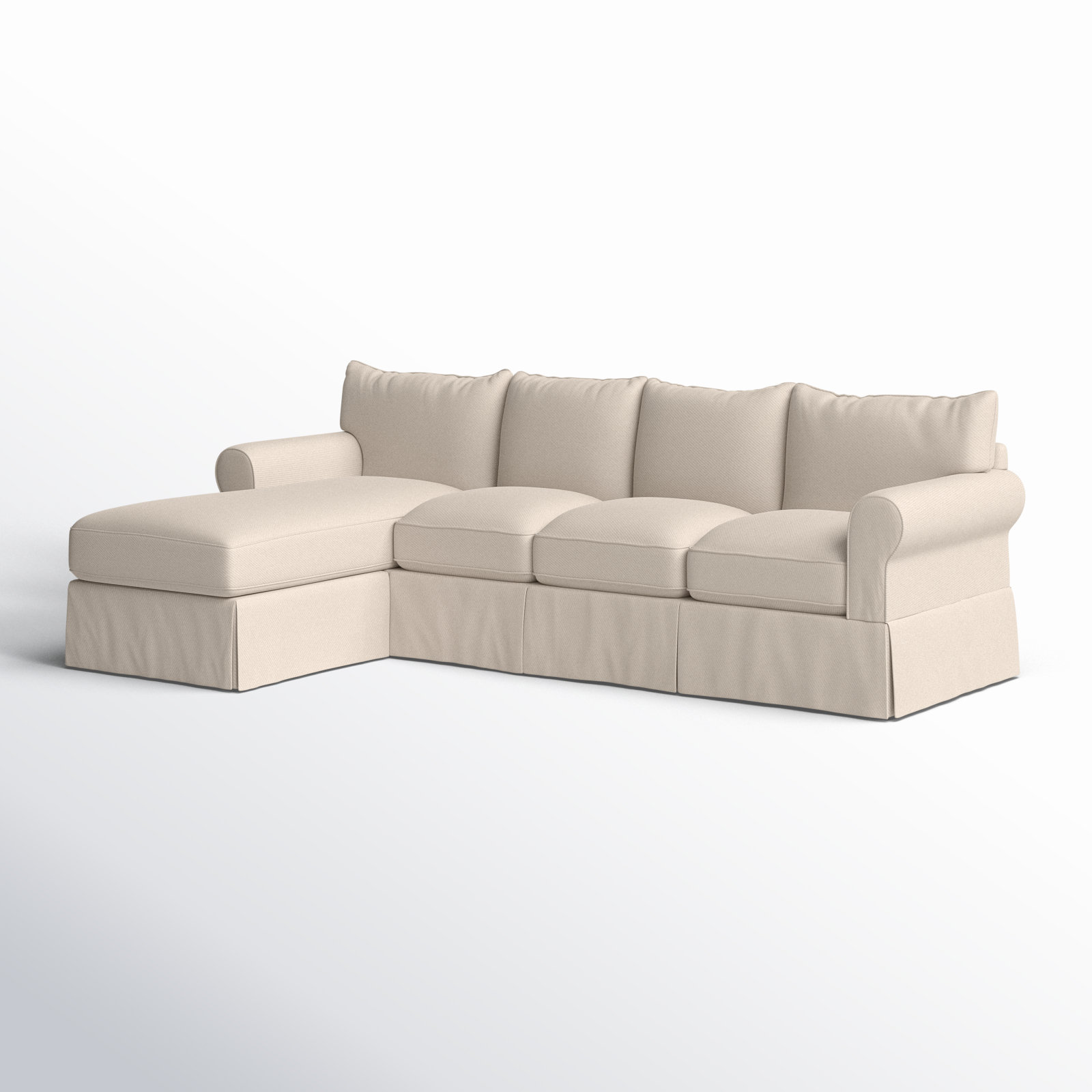Birch Lane™ Friedman Slipcovered Sectional with Sleeper Sofa & Reviews ...