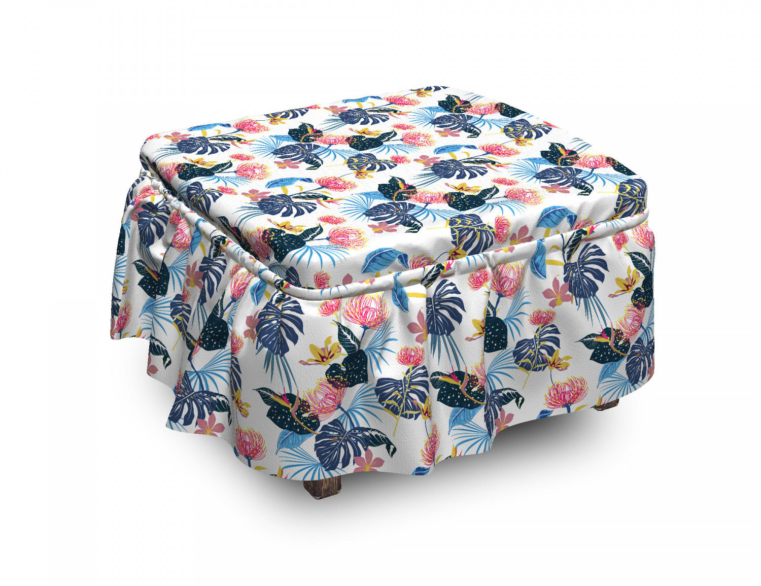 East Urban Home Exotic Forest Growth Petal Ottoman Slipcover | Wayfair