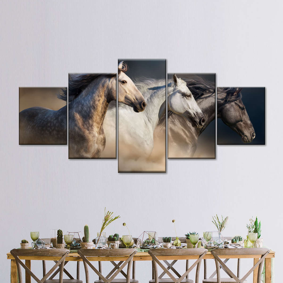 Union Rustic Magnificent Horses Wall Art Multi Piece Canvas Print 5 ...