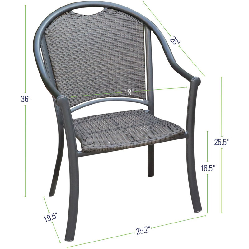 Charlton Home® Bearden 5-Piece Commercial-Grade Patio Set with 4 Woven ...