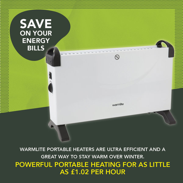 Warmlite Convection heater with an Adjustable Thermostat and Overheat ...