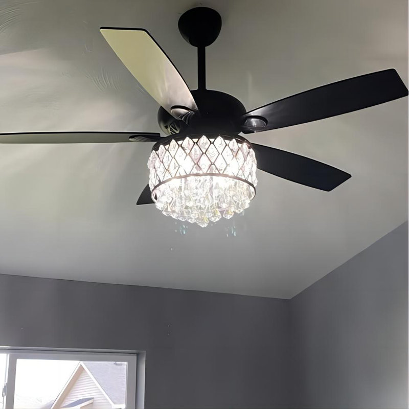 Willa Arlo™ Interiors 52" Wilcher 5 - Blade Crystal Ceiling Fan with ...